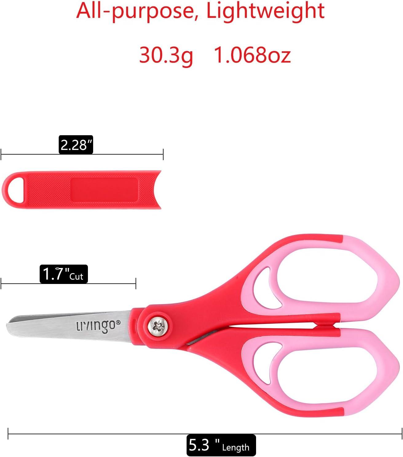 LIVINGO 5″ Blunt Kid Scissors: Left/Right Handed Stainless Safety ...