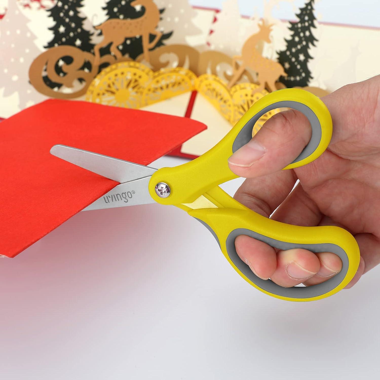 LIVINGO 5″ Blunt Kid Scissors: Left/Right Handed Stainless Safety ...